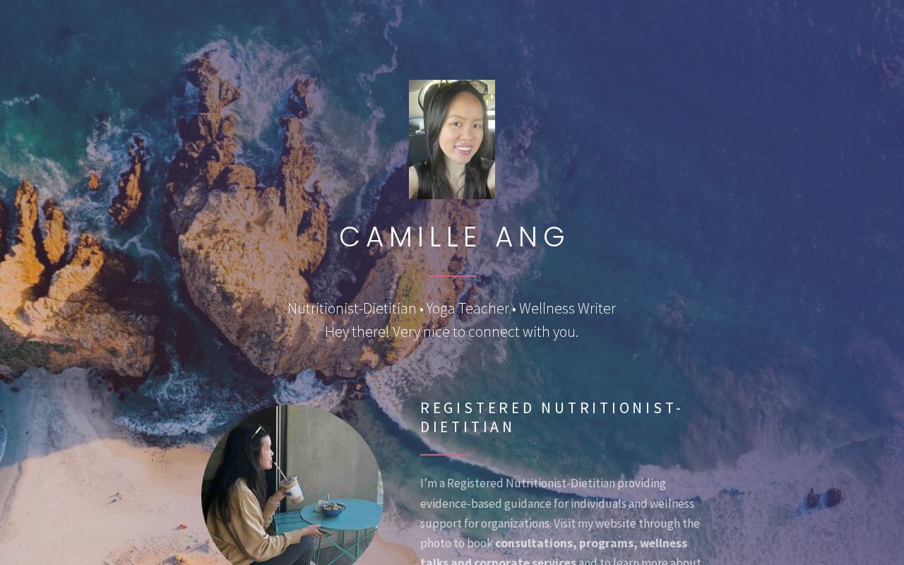 Camille Ang RND, Wellness Writer, Certified Yoga Teacher